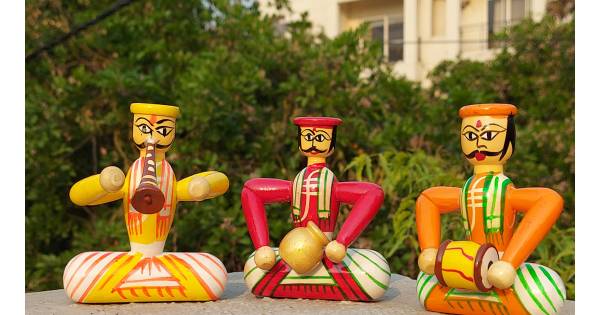 Handcrafted Wooden Traditional Music Band Set - Channapatna Toys ...